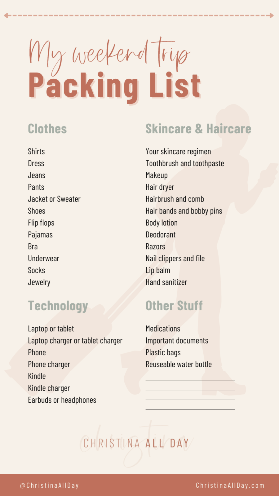 What to Pack for a Weekend Trip List • Christina All Day